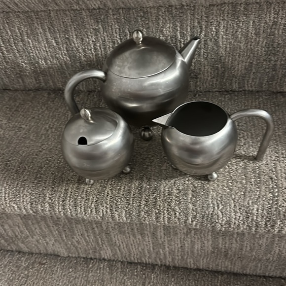Kitchen | Vintage Henley Stainless Steel Teapot Set With Creamer Sugar ...